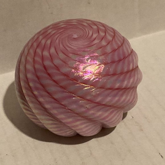 OBG | Art | Vintage Obg Art Glass Iridescent Pink Paperweight | Poshmark